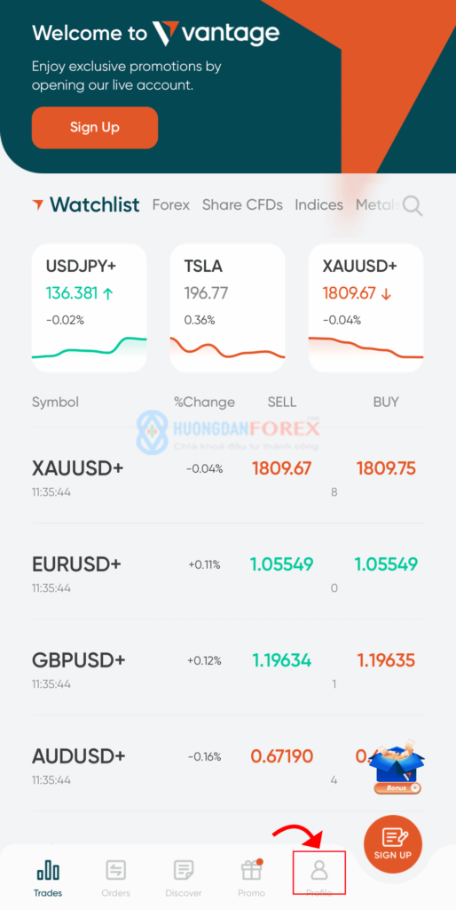 Hướng Dẫn Cách Cài Đặt VANTAGE App Để Giao Dịch Forex